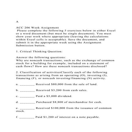 ACC 206 Week 1 Assignment Chapter One Problems Please complet.docx