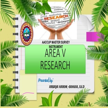 Aaccup msi for area v research | PDF
