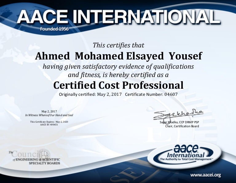 Aace Id 400651 Ccp Certificate