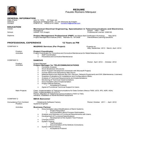 RESUME Fausto Romero M | DOC