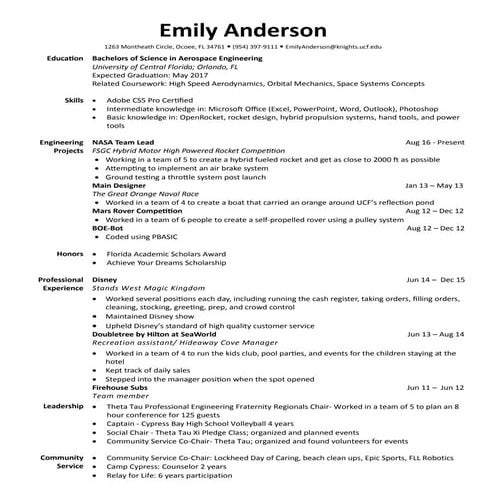 Emily Anderson Resume | PDF