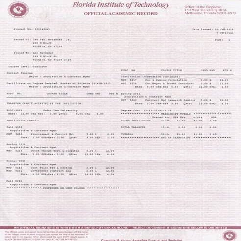 FIT Transcript | PDF
