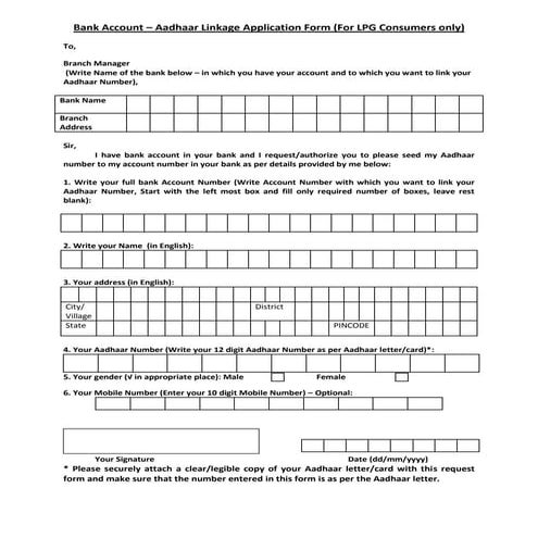 Aadhaar linkage-application-form-copy (1) | PDF