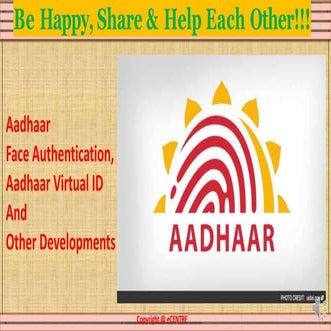 Aadhaar authentication how to use virtual id (vid) | PPTX