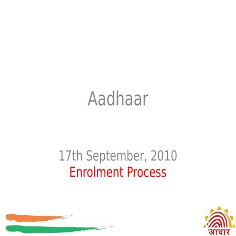Aadhaar enrollment process english 2 | PDF
