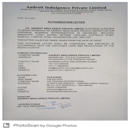 AUTHORIZED LETTER | PDF