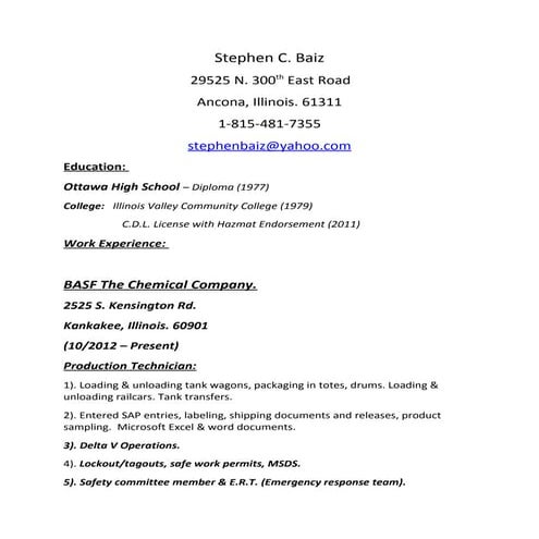 Stephen's Resume 2015 | DOC