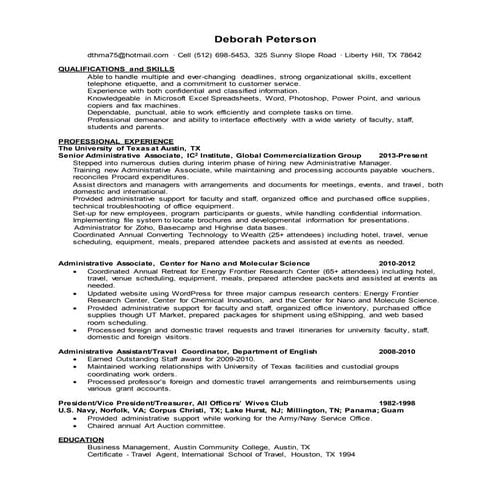 Deborah Peterson resume 1115 | PDF