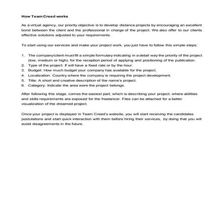 How team creed works | DOCX