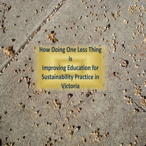 Making a difference by Doing One Less Thing | PPTX