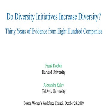 10-23-19 | Professor Frank Dobbin | Do Diversity Initiatives Increase ...
