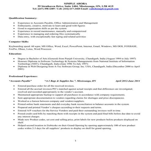 Canadian resume | DOC