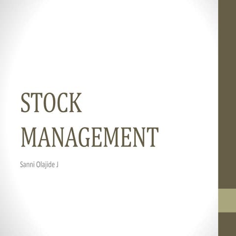 STOCK CONTROL MANAGEMENT | PPTX