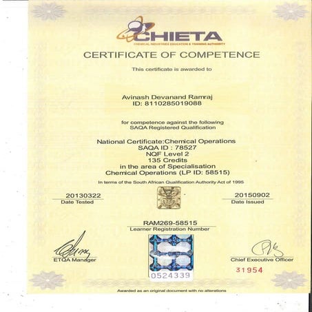 Chieta Certificates Level 2, 3, 4 | PDF