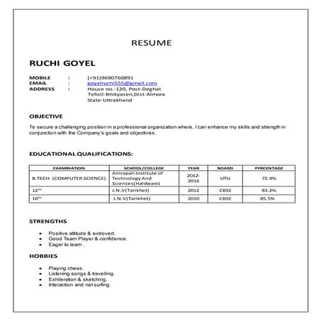 resume .ruchi | DOCX