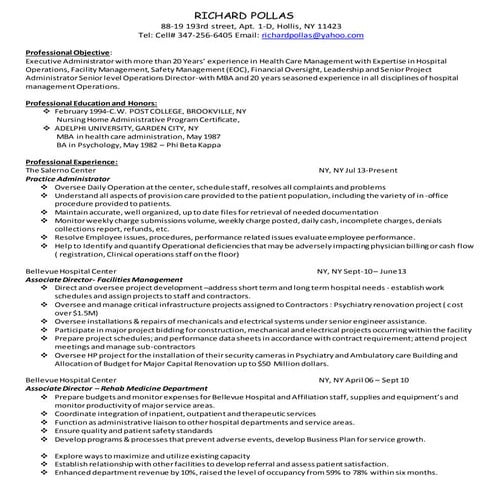 Richard Pollas Professional Resume III Final 2 6 16 | DOCX