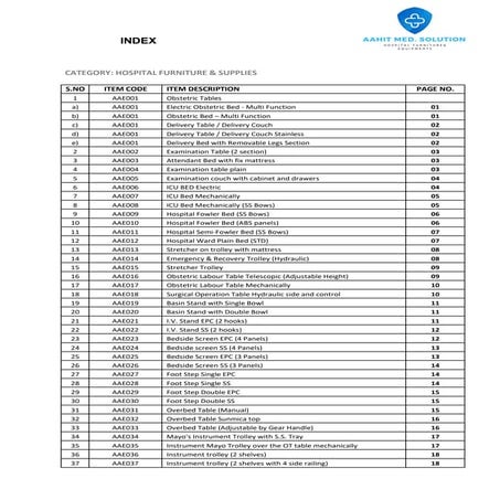 Best Hospital Furniture and Medical Equipment Manufacturer in New Delhi, India | Aahit Med ...