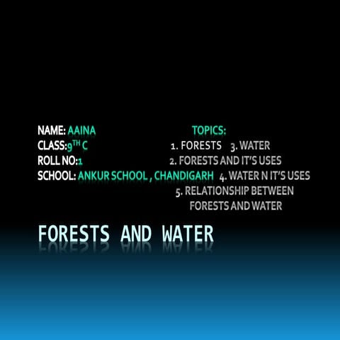 PPT on save forests and save water. save earth | PPTX