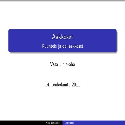 Aakkoset lapsille | PPT