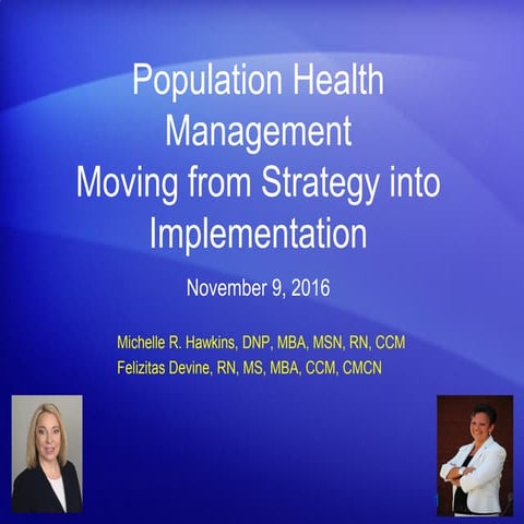 Population Health Management Moving from Strategy into ...
