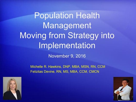Population Health - One Pager | PPTX