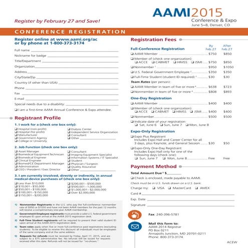 Aami 2015 registration | PDF
