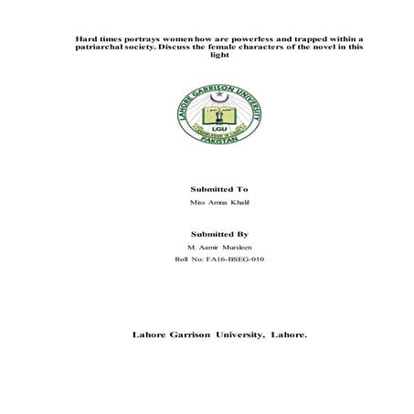 Hard times portrays women how are powerless and trapped within a ...