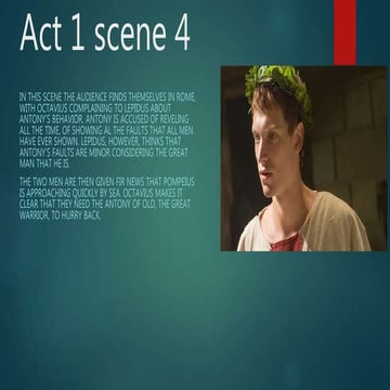 Shakespeare: Antony and Cleopatra: Act 1 Scene 4 Theatre Literature | PPTX