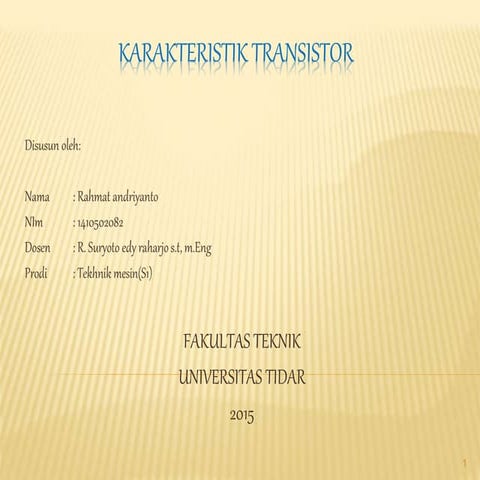 Presentasi contoh rangkaian-saklar-transistor | PPTX