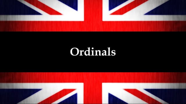 Ordinal Numbers for grade three students | PPTX