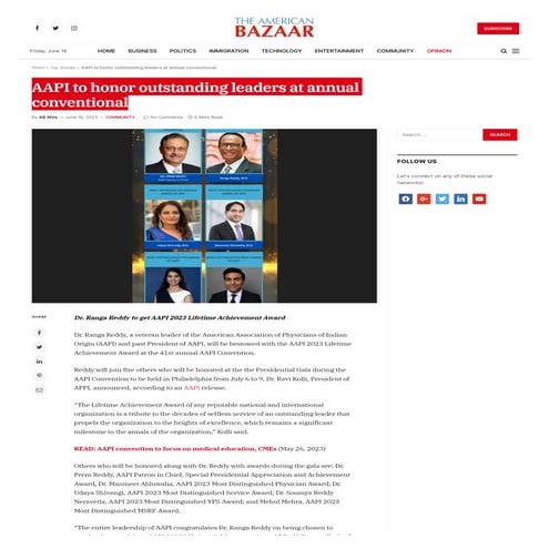 AAPI to honor outstanding leaders at annual conventional | PDF