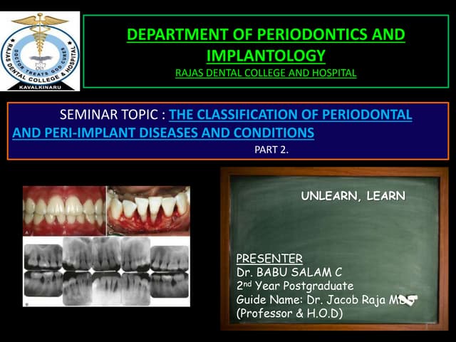2017 classification of periodontal and periimplant diseases | PPTX
