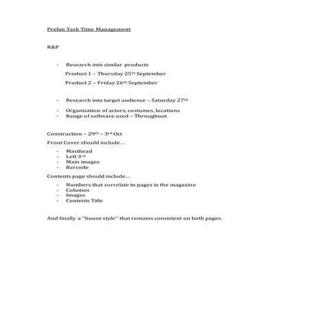 AA Prelim Task Time Management | DOCX