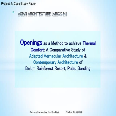 Asian Architecture [ARC2234]- Project 1: Case Study Paper Presentation ...