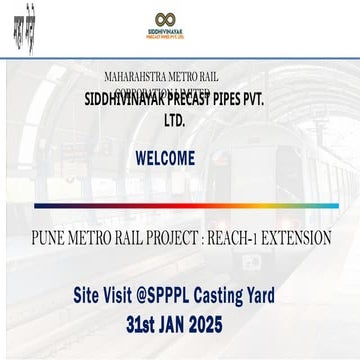 Pune metro Construction Phase of reach 1 extension 31th JAN-2025 | PPTX