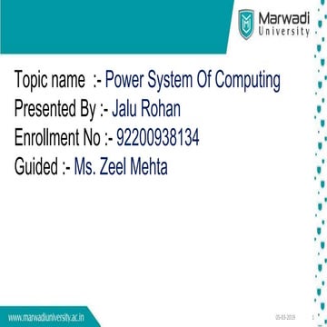 A Power Supply Unit (PSU).pptx,Provides stable and regulated power to ...
