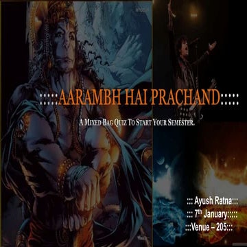Aarambh Hai Prachand | General Quiz | Ayush Ratna | PPTX