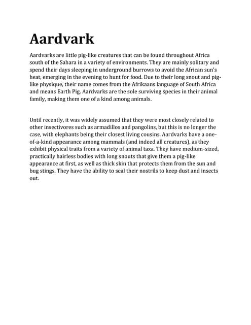 Animal factfile | PPT