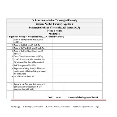 AAR Format.docx DR. BABASAHEB AMBEDKAR TECHNOLOGICAL UNIVERSITY, LONERE ...
