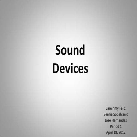 Sound devices | PPT