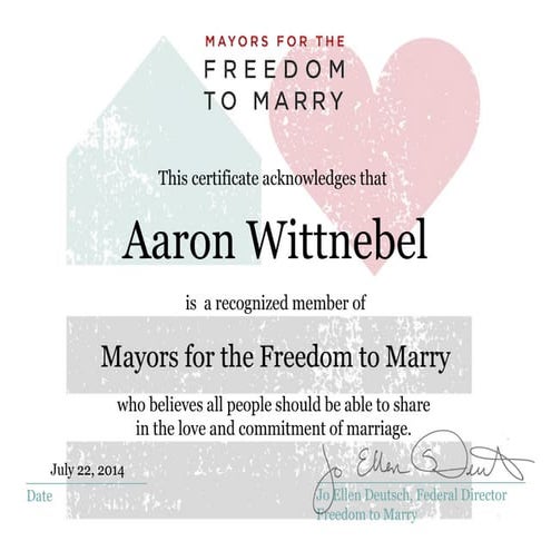 Mayor for the Freedom to Marry | PDF