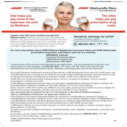 Aarp Pdp Meeting Flyer American | PDF