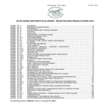 Aarr sportingrules-2011 | PDF