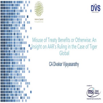 Misuse of Treaty Benefits or Otherwise: An Insight on AAR's Ruling in ...