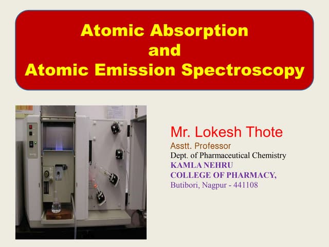 atomic absorption spectroscopy | PPT