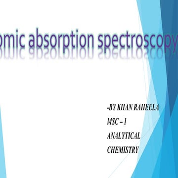 Atomic absorption spectroscopy | PPTX