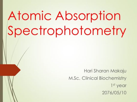 Atomic Absorption Spectroscopy Ppt