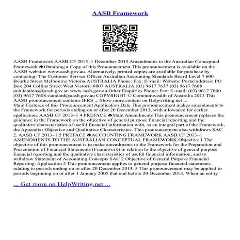 AASB Framework | PDF