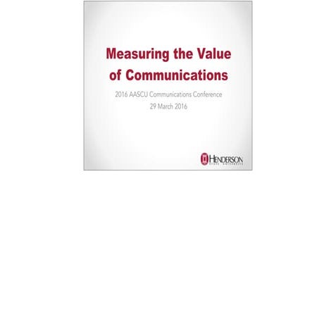 Measuring the Value of Communications | PPT