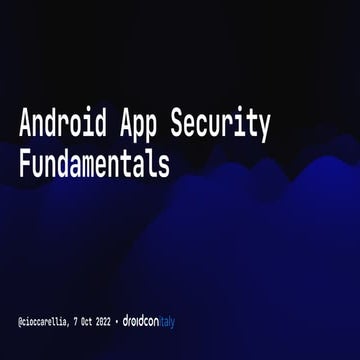 Android App Security Fundamentals | PPT